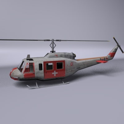3d model of uh-1 huey