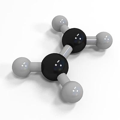 ethylene molecule structure 3d model
