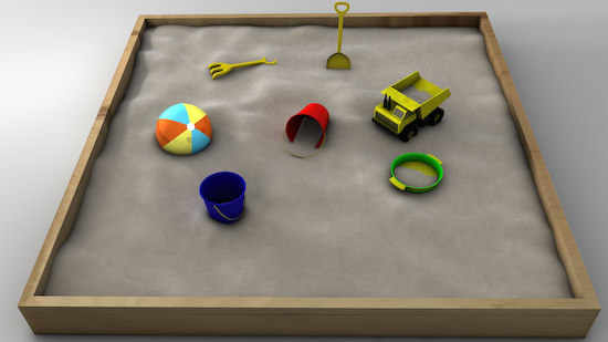 3d sandbox sand beach model