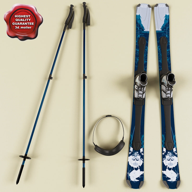 ski set modelled 3d model