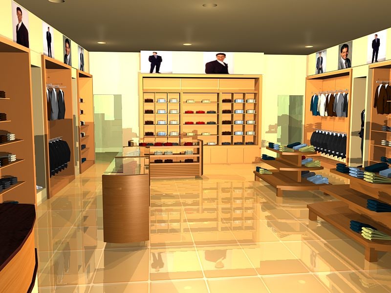 3ds max clothes shop interior shop-main