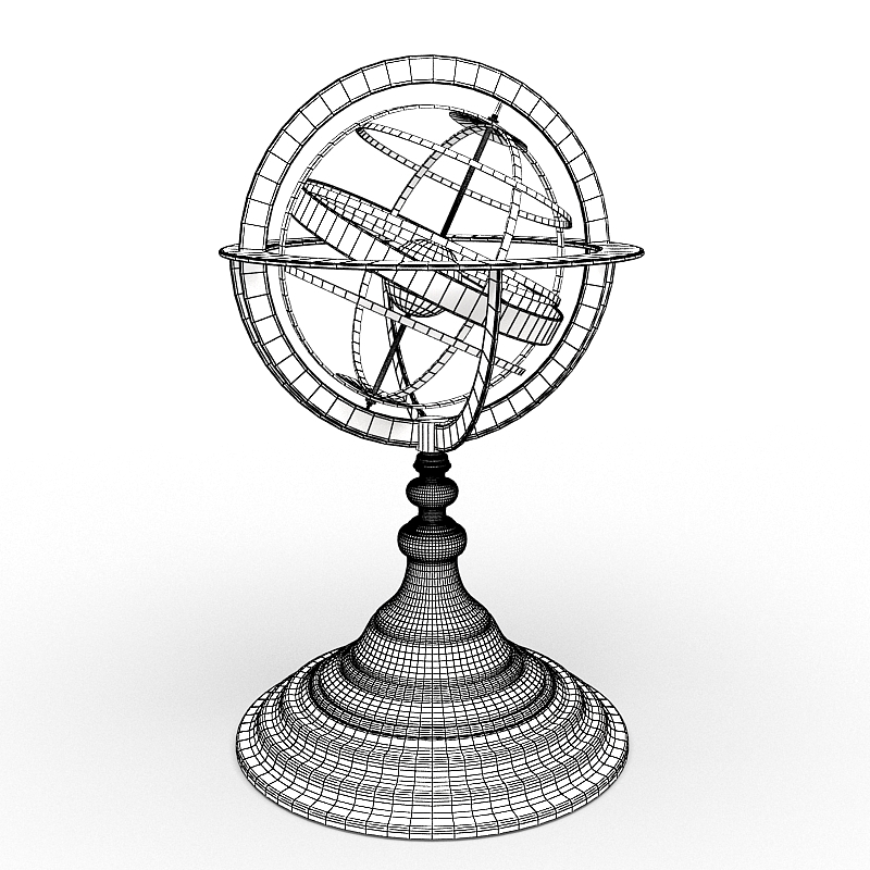 3d model old armillary sphere