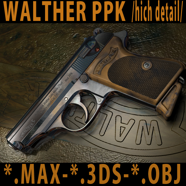 pistols walther ppk 3d max