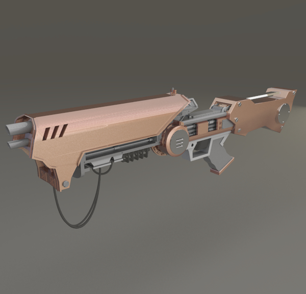 3d model high-poly gun