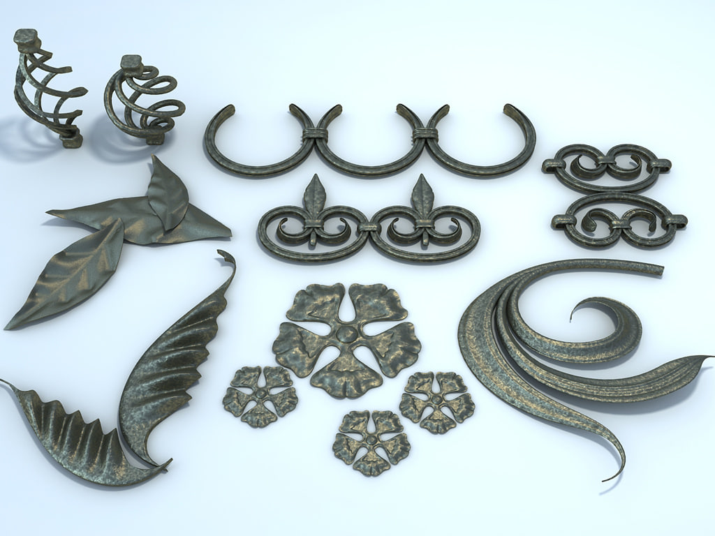 decorative elements forged metal 3d model