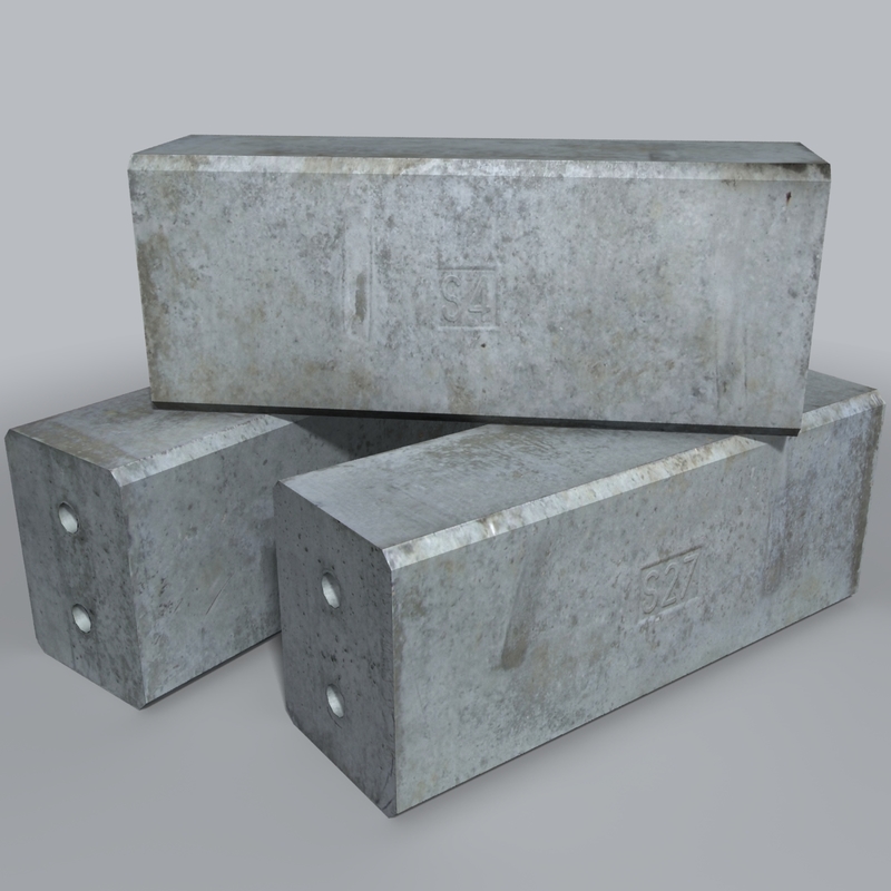 concrete construction blocks 3d 3ds