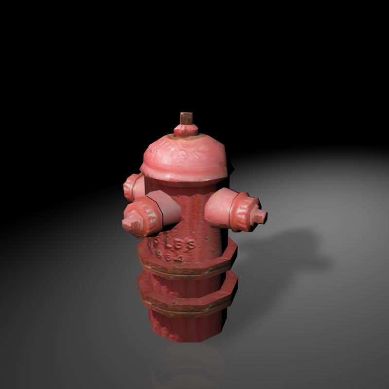 low-poly hydrant 3d model