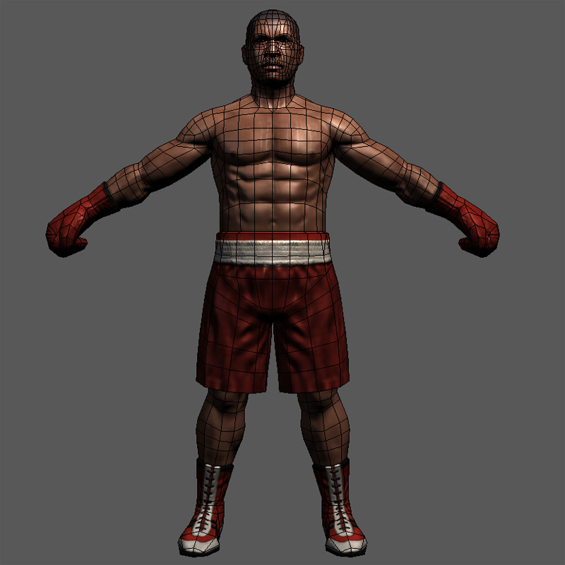 3d boxer man athlete model
