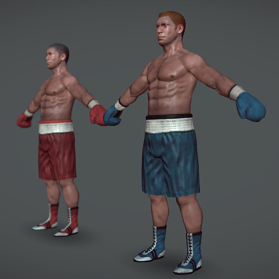 3d boxer man athlete model