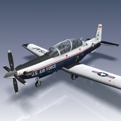 t-6b texan ii usaf 3d model