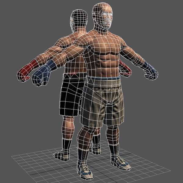 3d model boxer man athlete