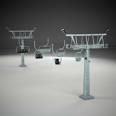 chairlift ski lifts 3d model
