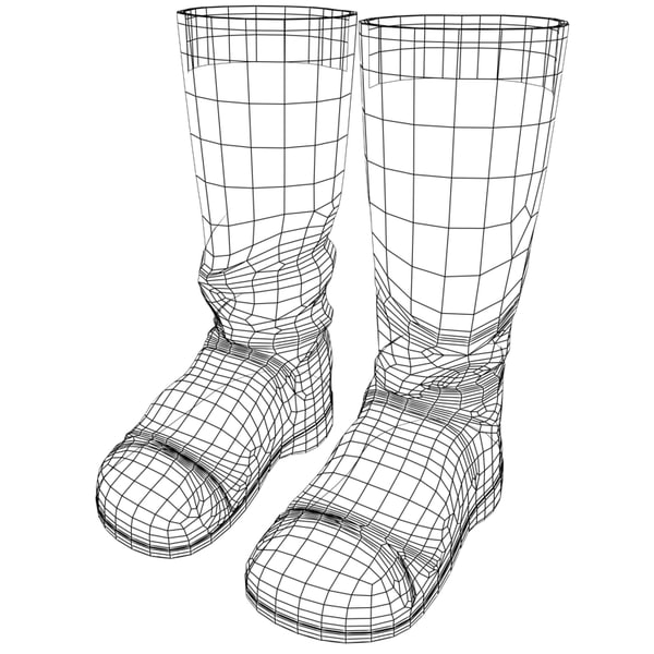boots modelled 3d model