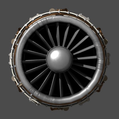 sci fi jet engine 3d model