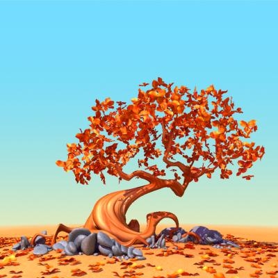 cartoon tree 3d model