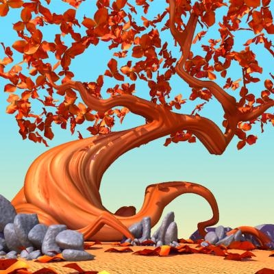 cartoon tree 3d model