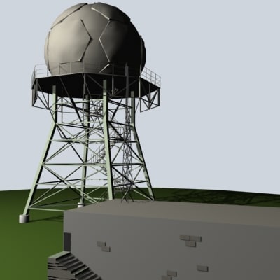 3d weather doppler radar tower model