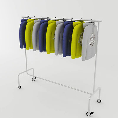 retail clothing rack hoodies 3ds
