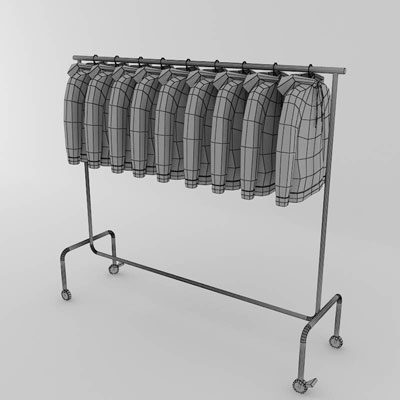 retail clothing rack hoodies 3ds