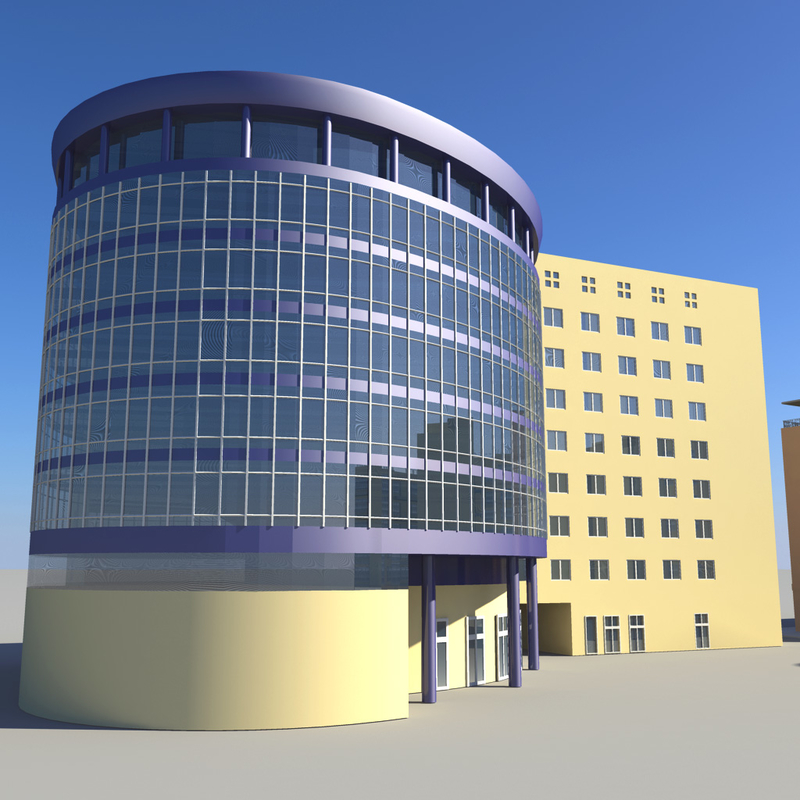 3d model modern multifunctional complex building