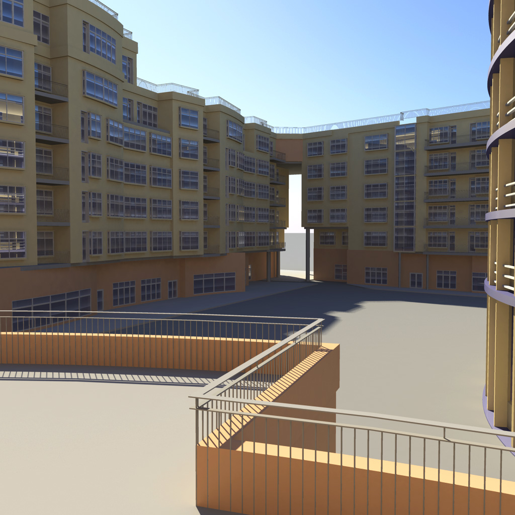 3d model modern multifunctional complex building