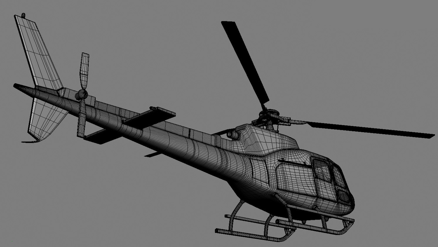eurocopter as350 helicopter 3d x