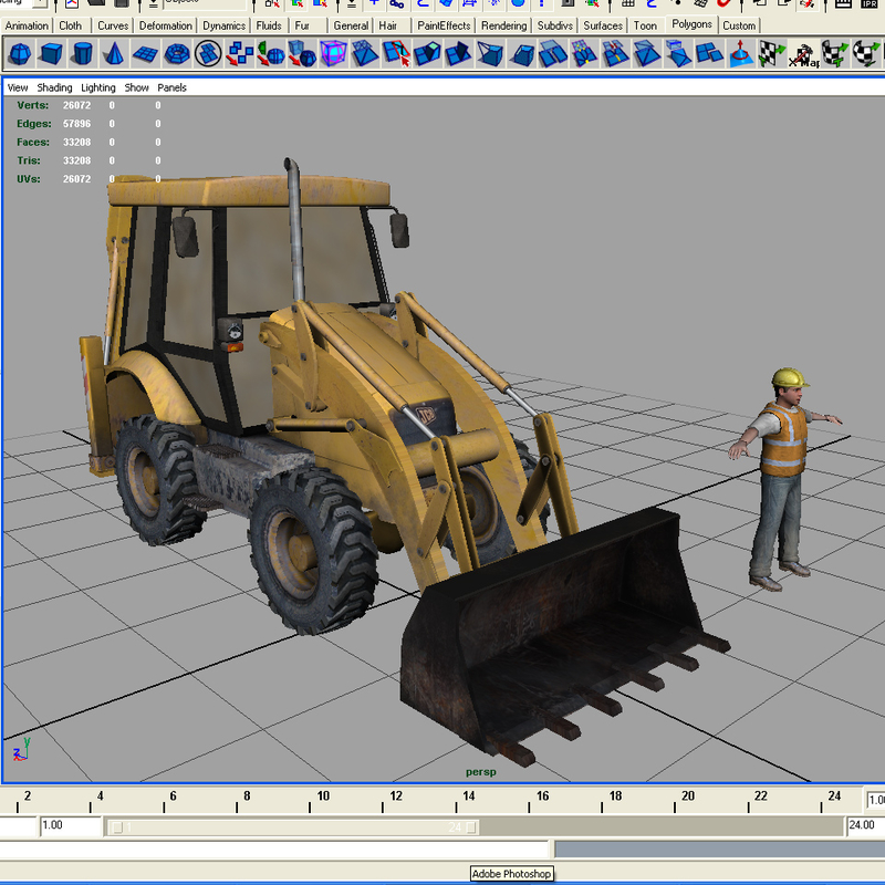 3d 2cx digger driver model