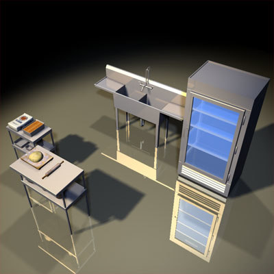 kitchen equipment 01 3d model