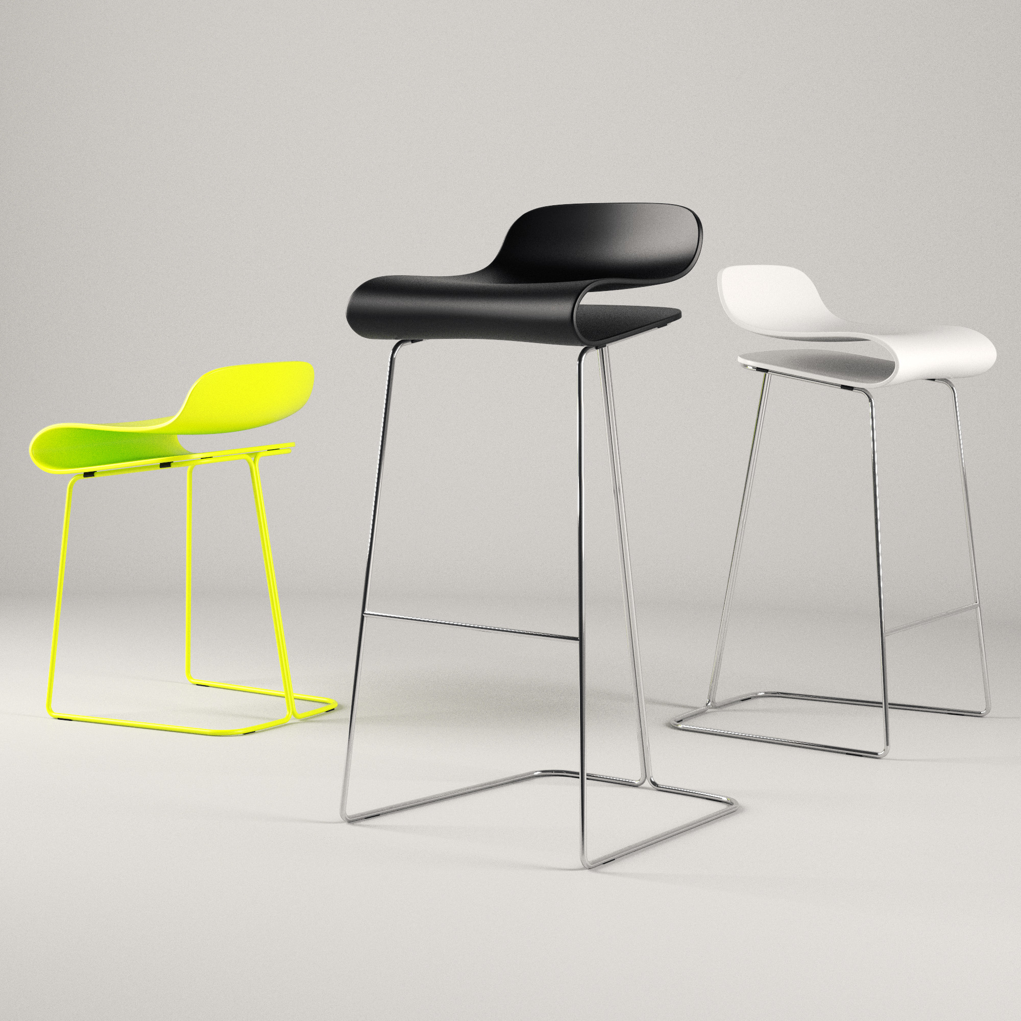 3d model of kristalia bcn sgabello bar stool