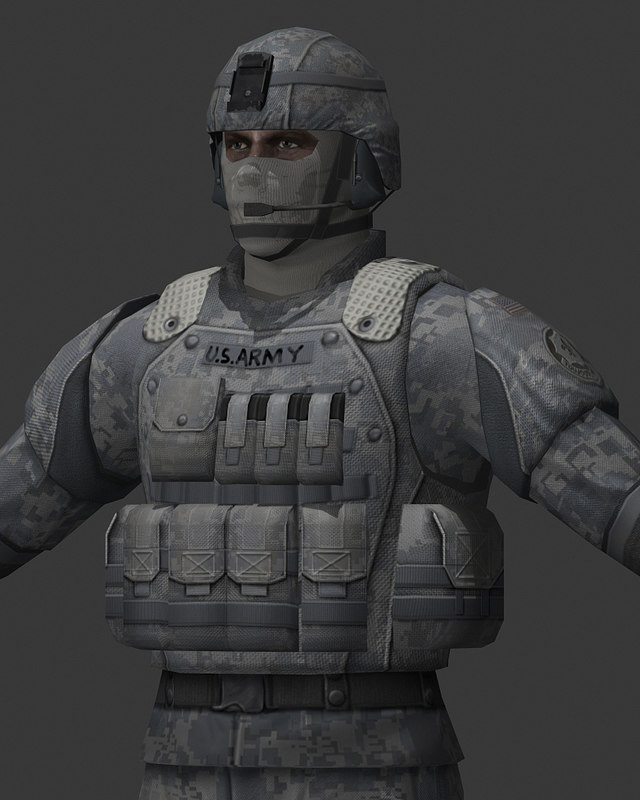 3d model combat solder