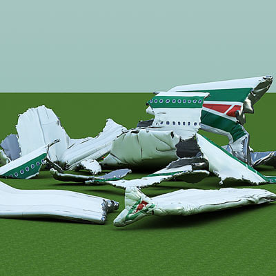 3d model crashed plane