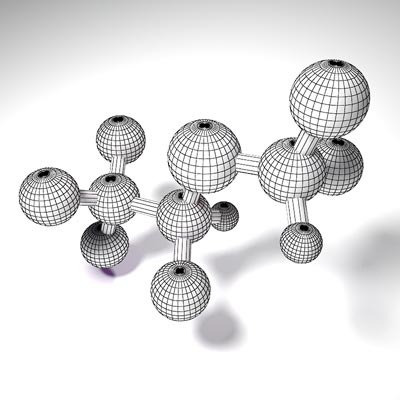 desflurane molecule structure 3d model