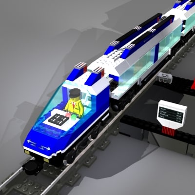 lego train 3d model