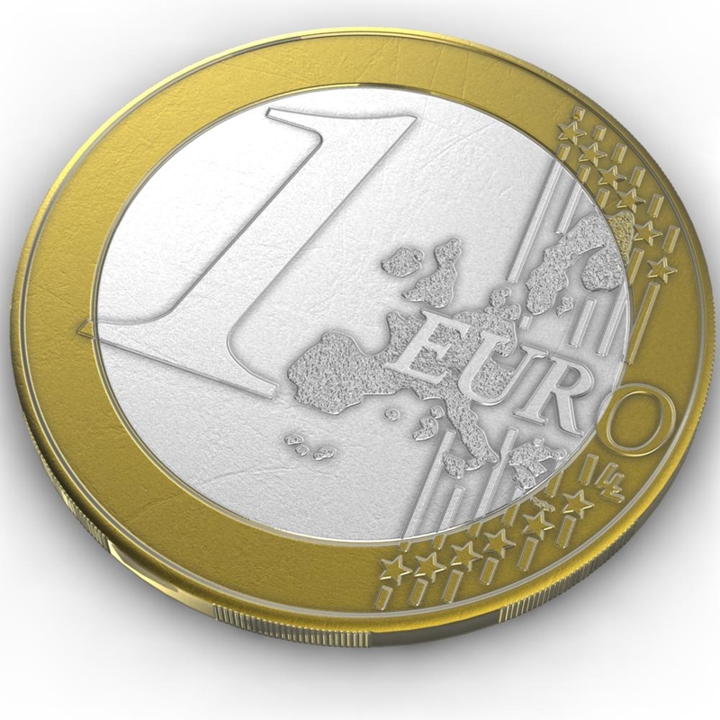 3d model coin 1 euro cyprus