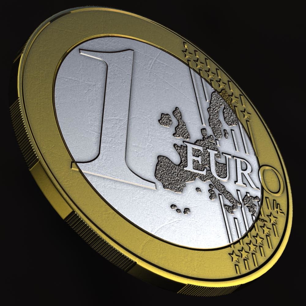 3d model coin 1 euro cyprus