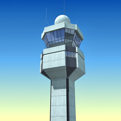 airport control tower 3d 3ds