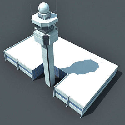 airport control tower 3d 3ds