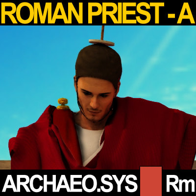 3d roman priest flamen set model