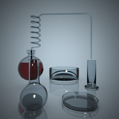 flasks laboratory 3d max