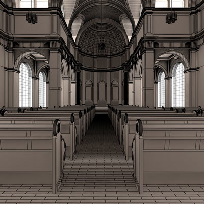 catholic church interior 3d max