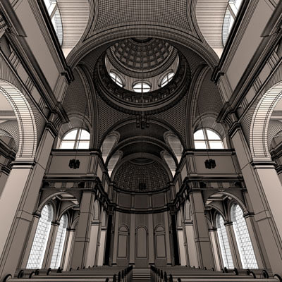 catholic church interior 3d max