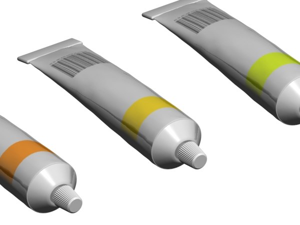 metal paint tubes 3d model