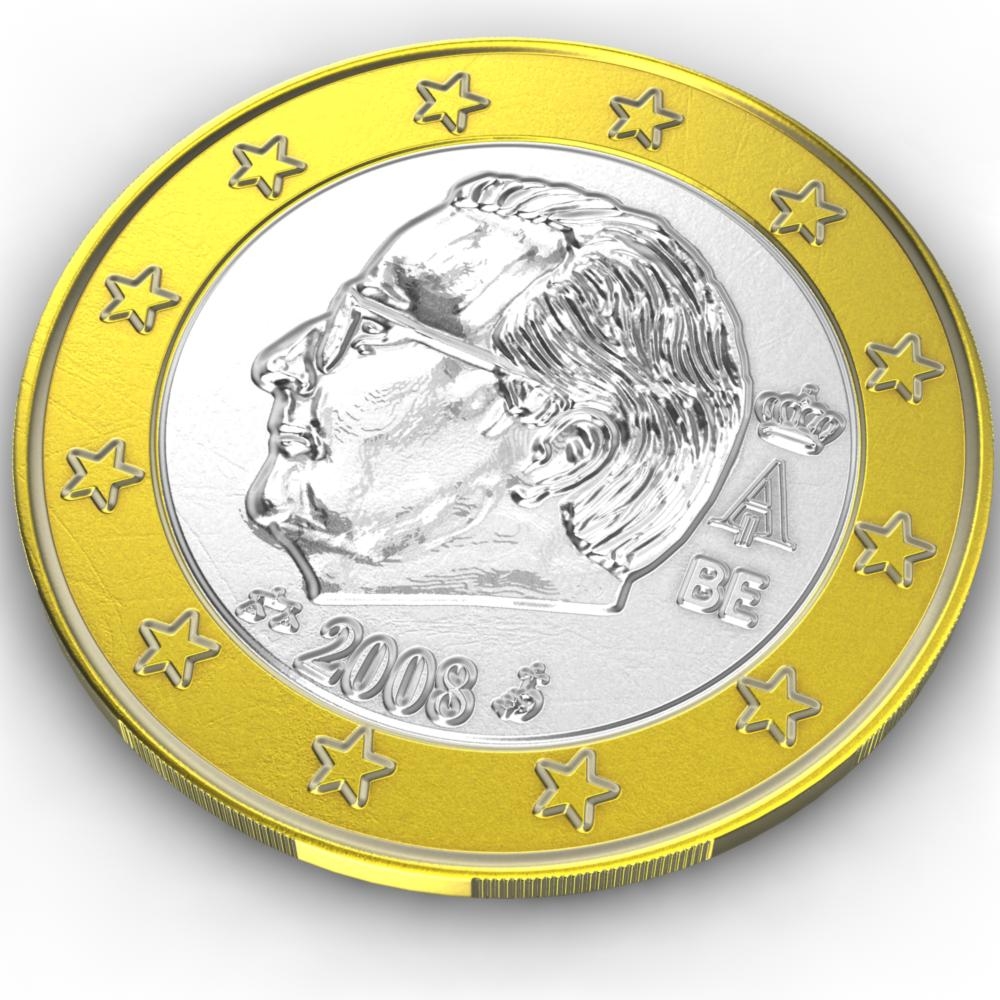 coin europe 1 euro 3d max