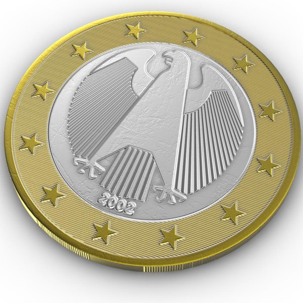 coin 1 euro 3d model