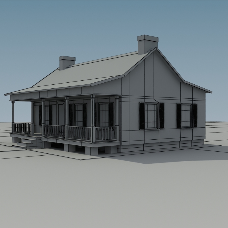 3d model small town house building