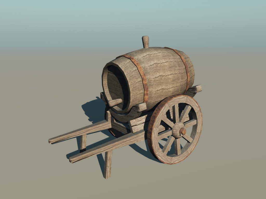 3ds medieval water handcart