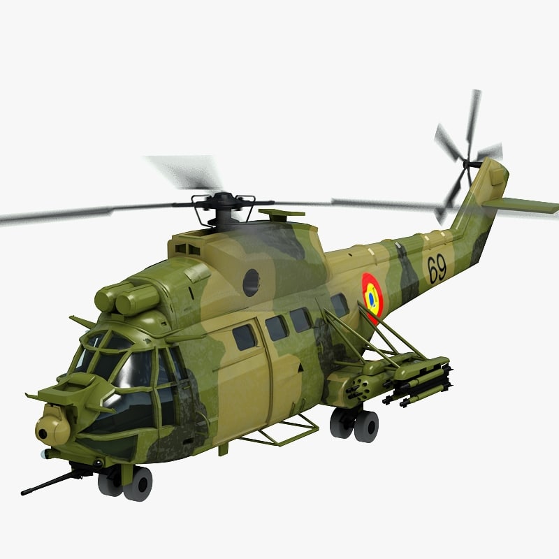 iar 330 puma helicopter 3d model