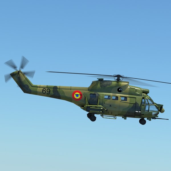 iar 330 puma helicopter 3d model