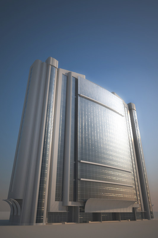 3d glass office building model