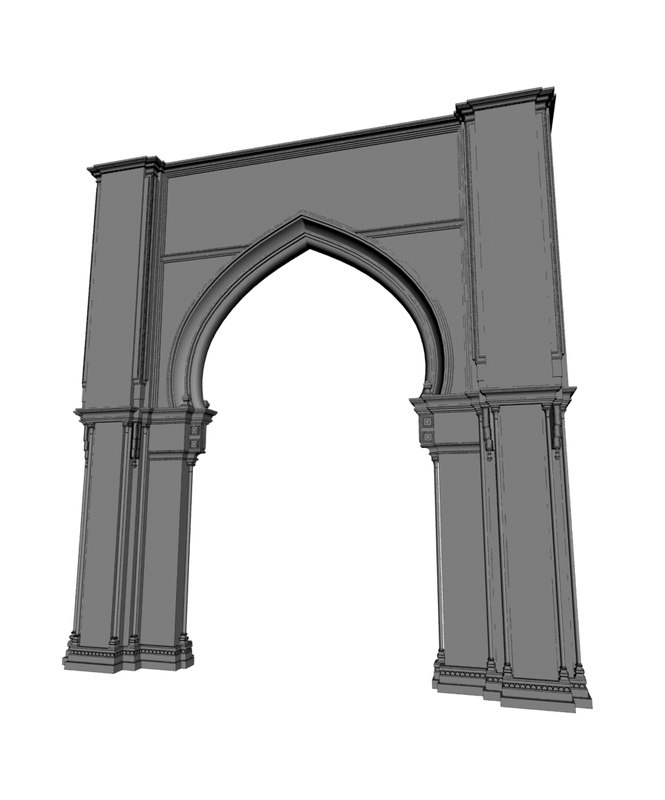3d model indian arch interior